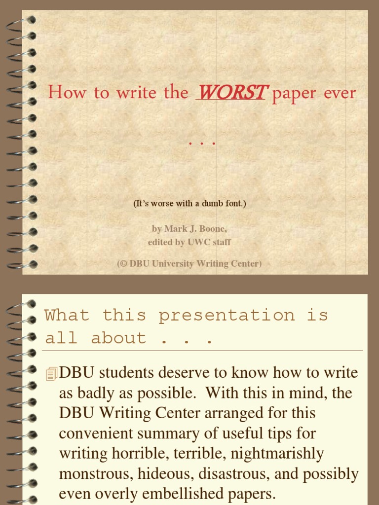 How To Write The Worst Paper Ever | PDF | Pronoun | Comma