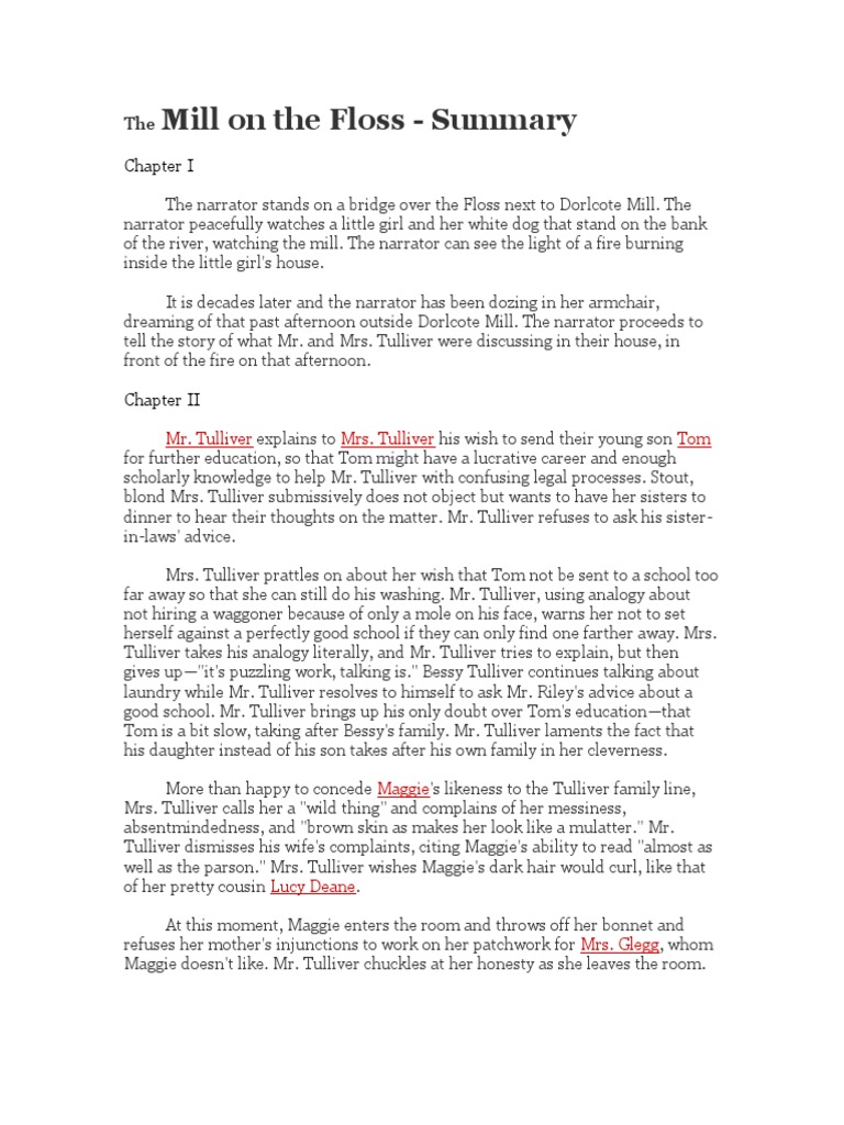 Mill On The Floss Full Summary | PDF | Religion And Belief