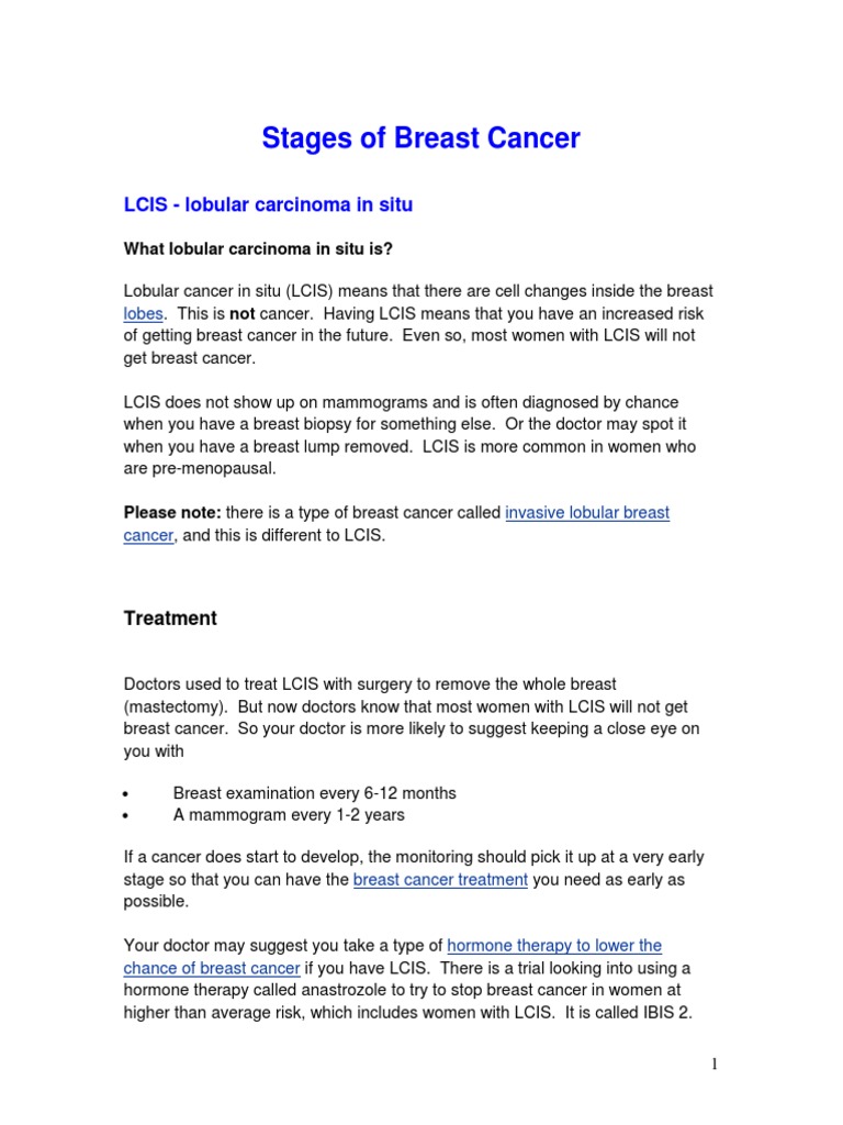 Stages of Breast Cancer | PDF | Breast Cancer | Mammography