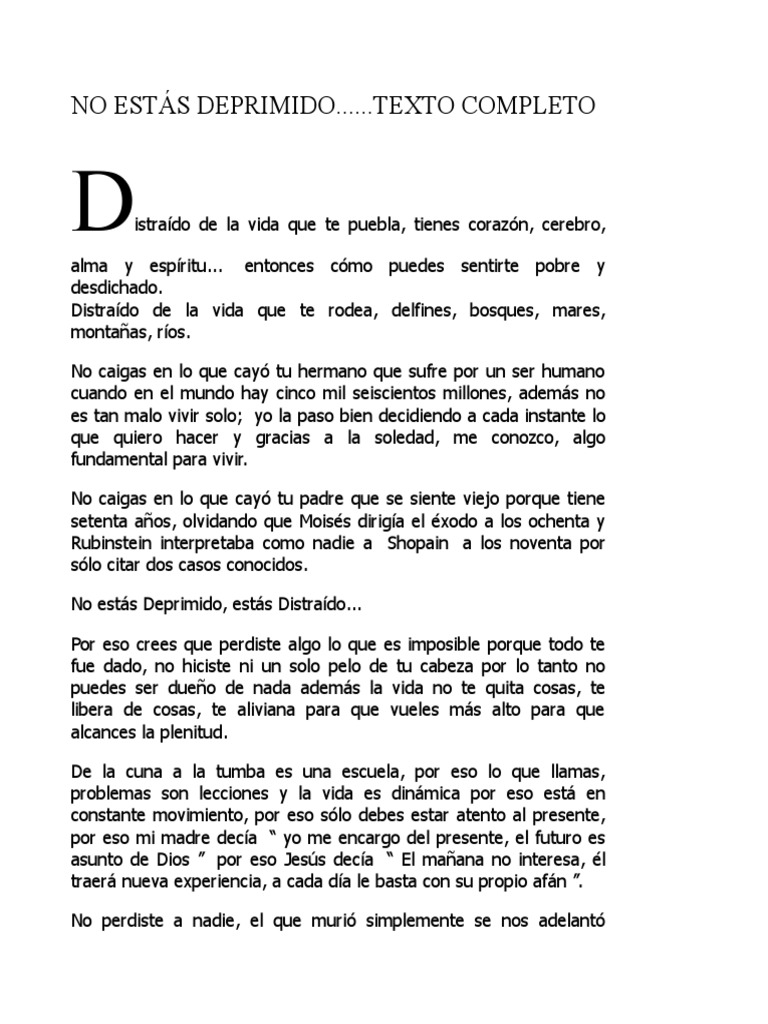 No Estás Deprimido, Estás Distraído (Facundo Cabral) | PDF | Alma | Amor