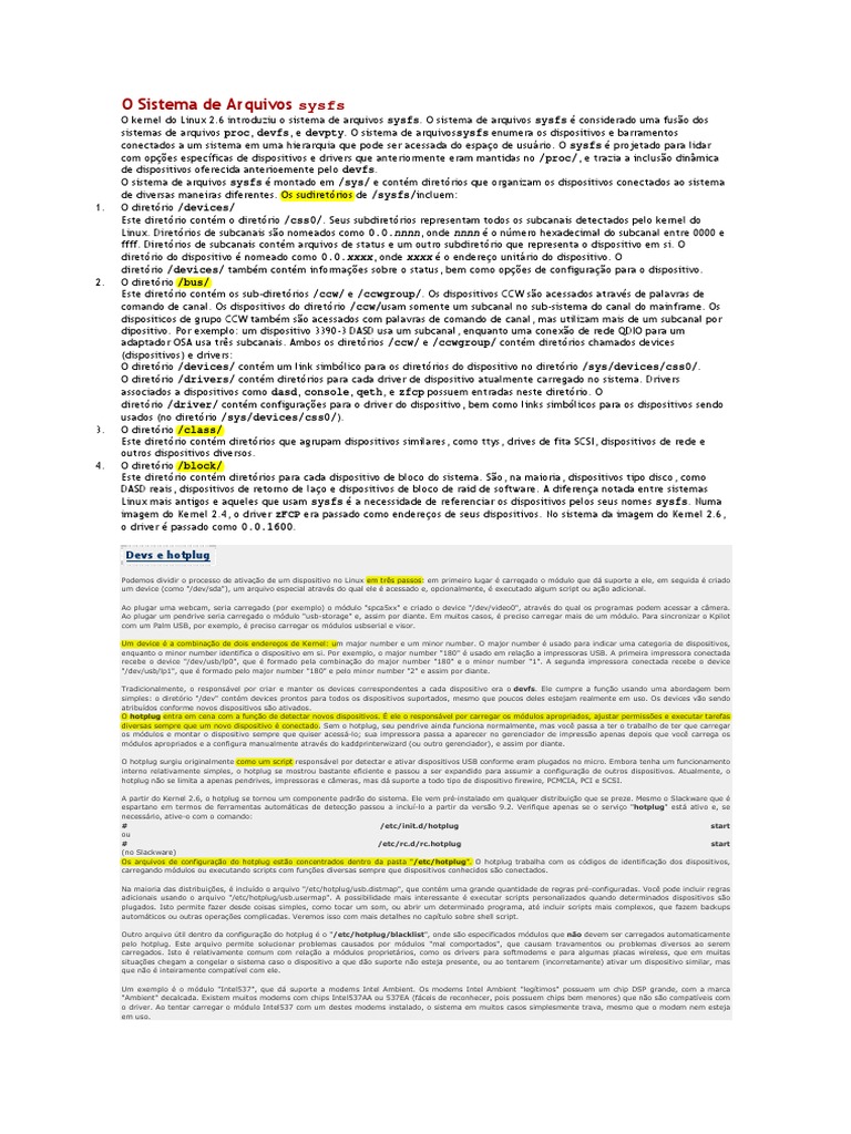 Sysfs, Udev, Hal, Dbus | PDF | Linguagem de script | Pen-drive