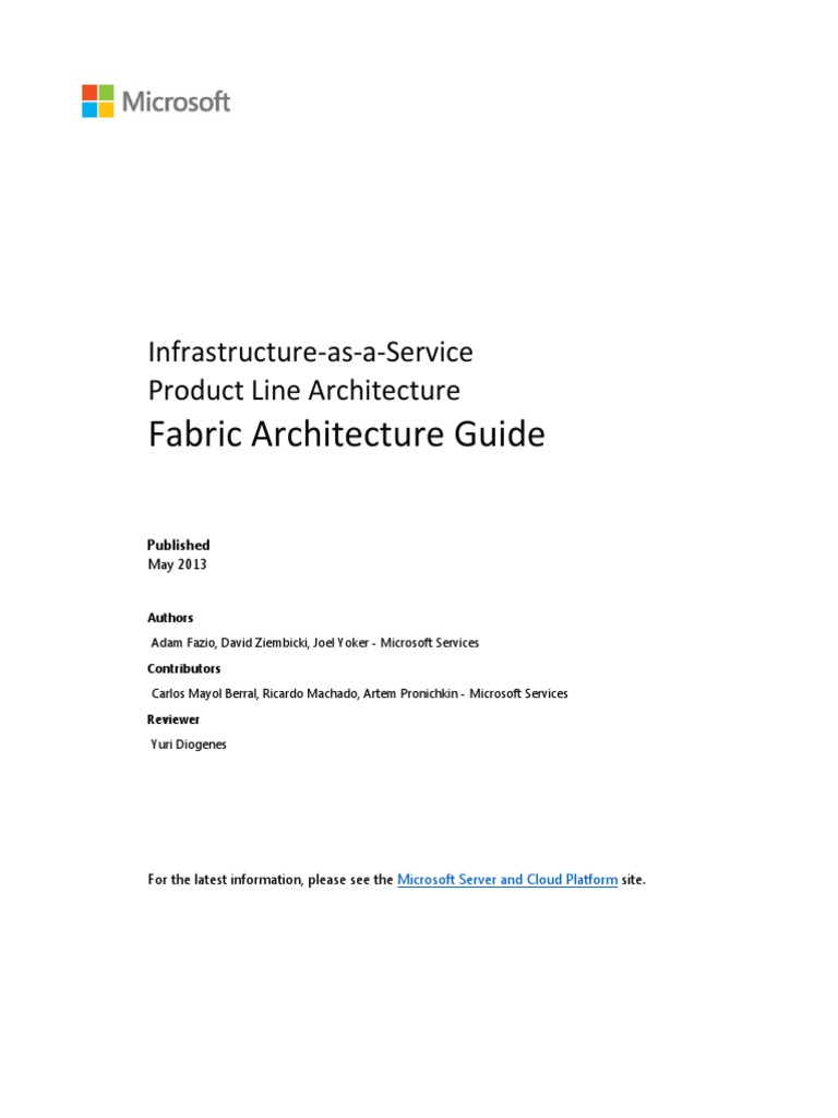 IaaS Product Line Architecture Fabric Architecture Guide | PDF | Hyper V | Solid State Drive