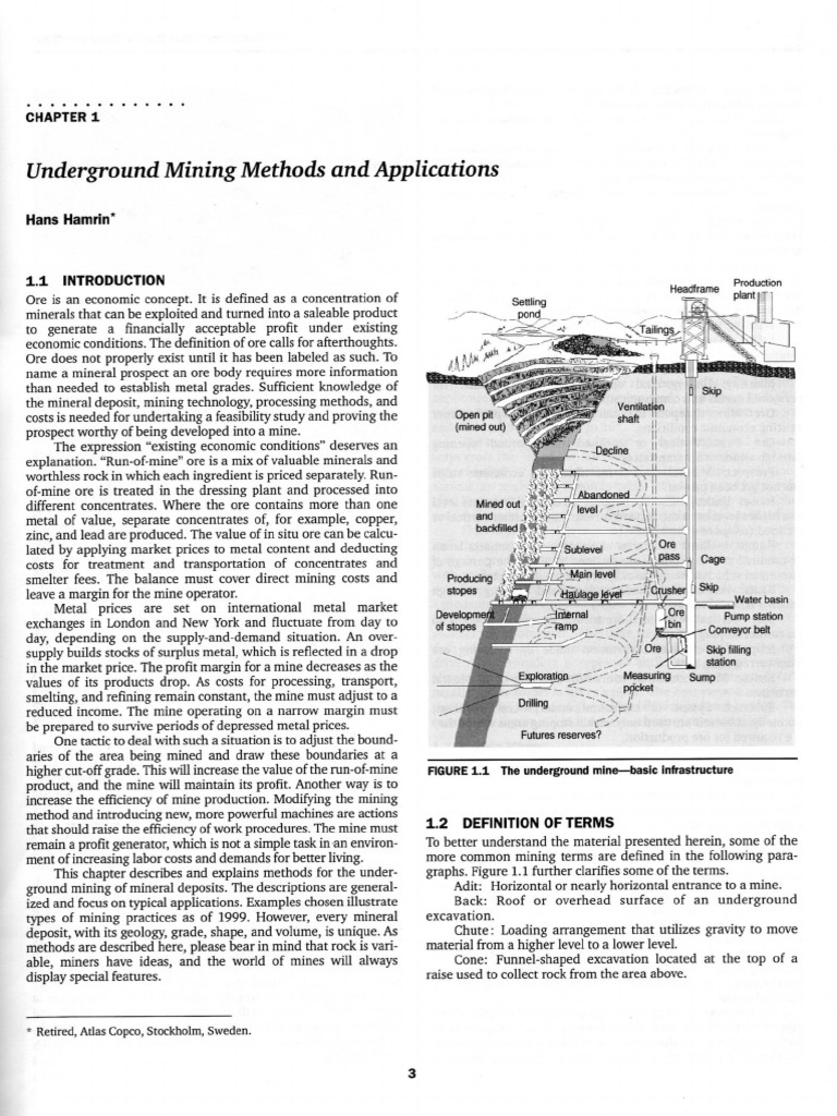 Underground Mining Methods Pdf