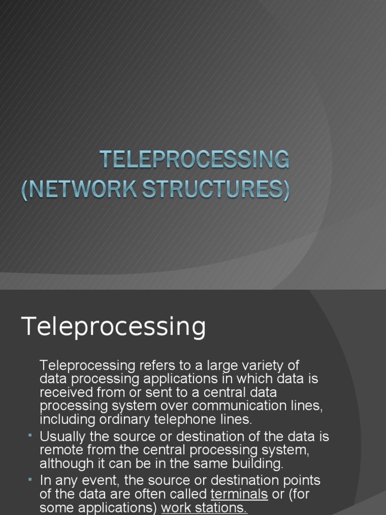 Teleprocessing (Network Structures) | PDF | Computer Terminal ...