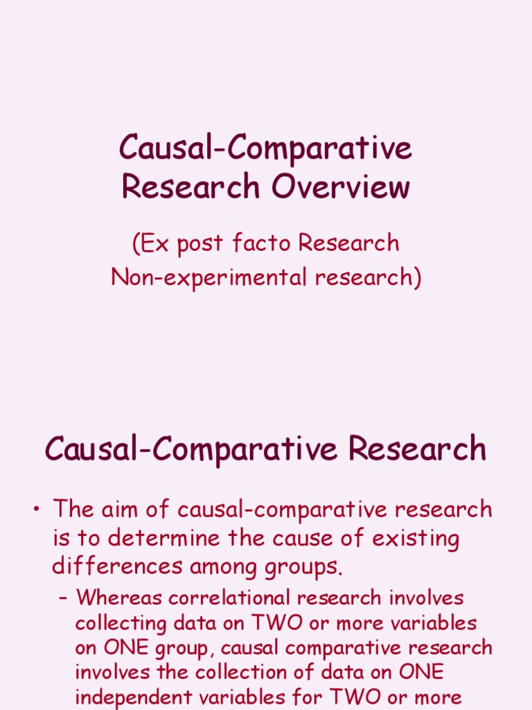 Causal Comparative Research | PDF | Causality | Statistics