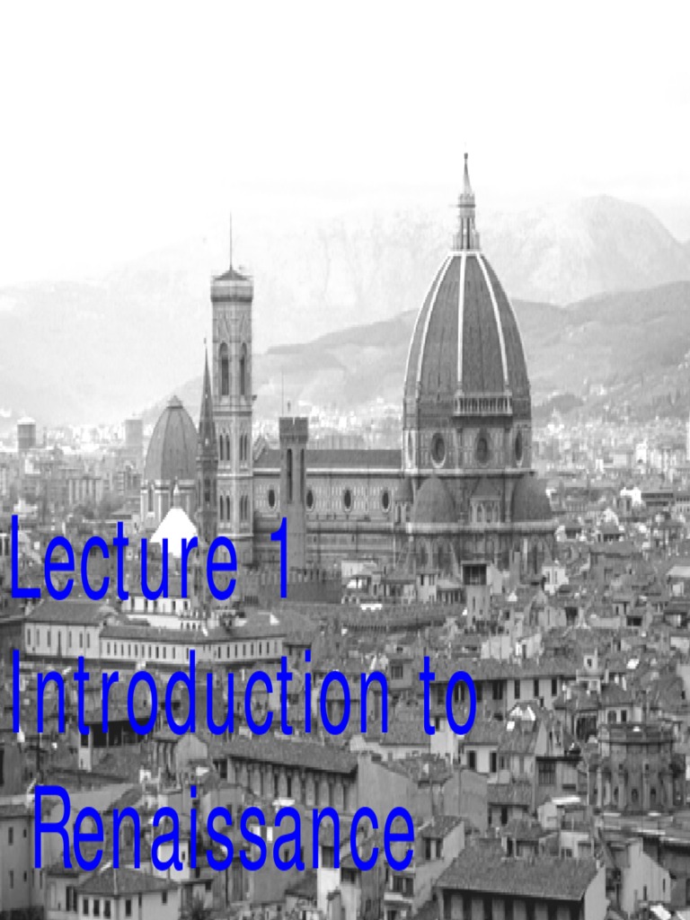 Lecture 1 Introduction Renaissance in Italy F09 | PDF | Renaissance ...