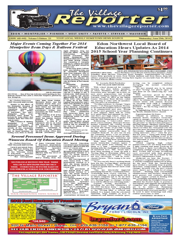 The Village Reporter - June 25th, 2014 | Newspapers | Mail
