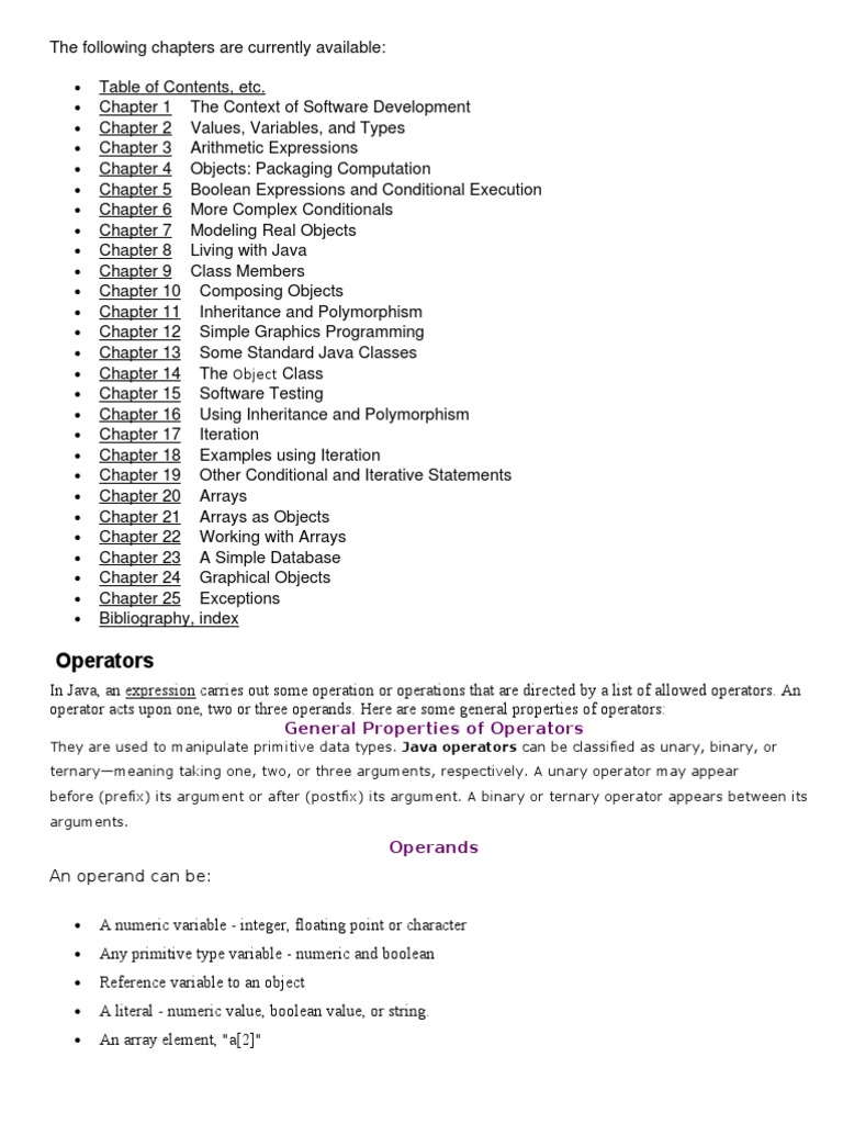 Operators: General Properties of Operators | PDF | Data Type | Class ...