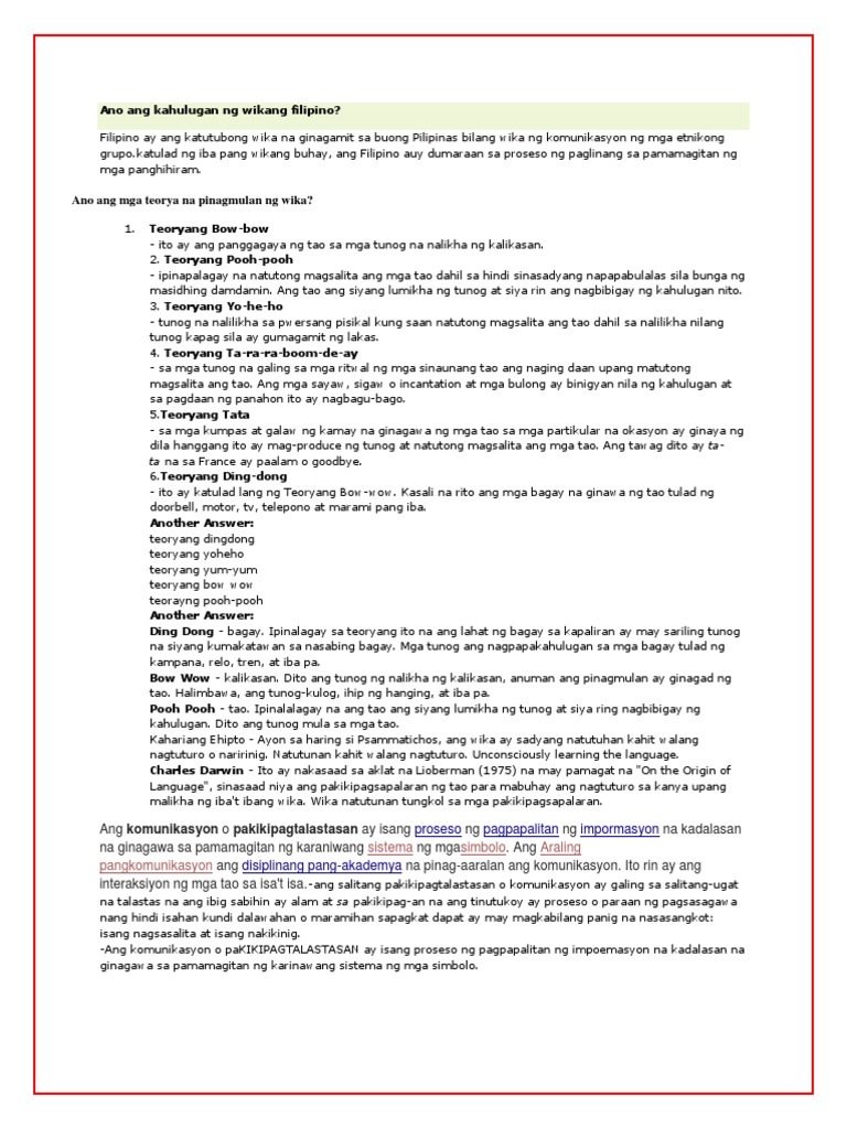 Teoryang Tata Teorya Ng Wika Persecución En El Laberinto