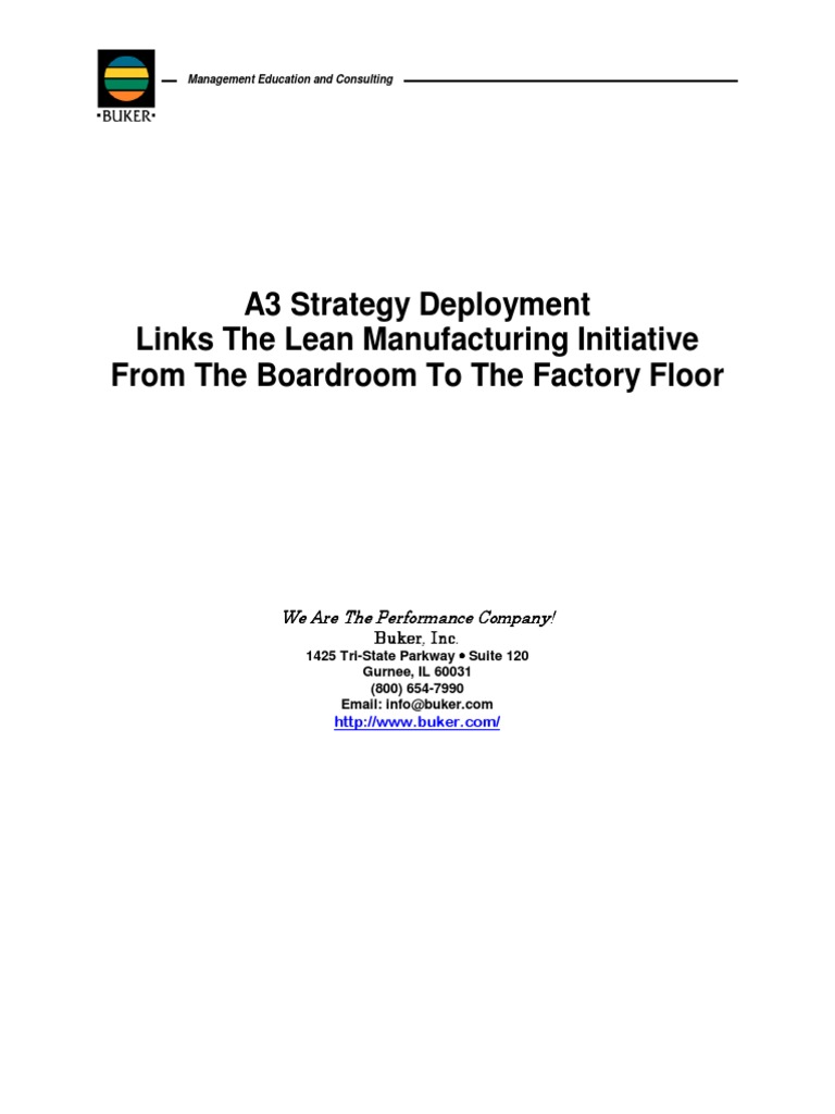 A3 Strategy Article | PDF | Lean Manufacturing | Strategic Management