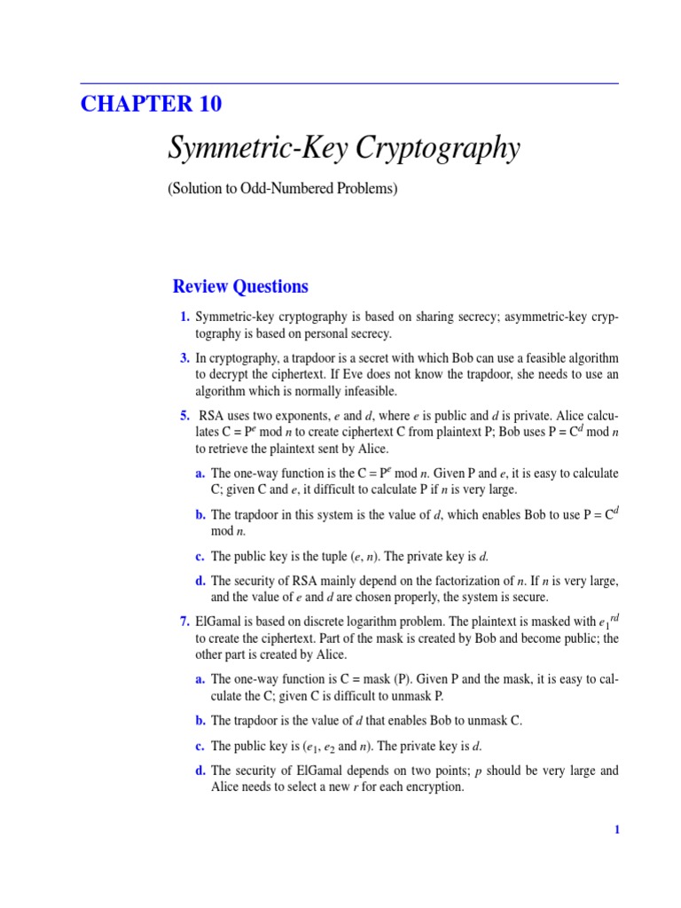 Student Solution Chap 10 | PDF | Cryptography | Public Key Cryptography