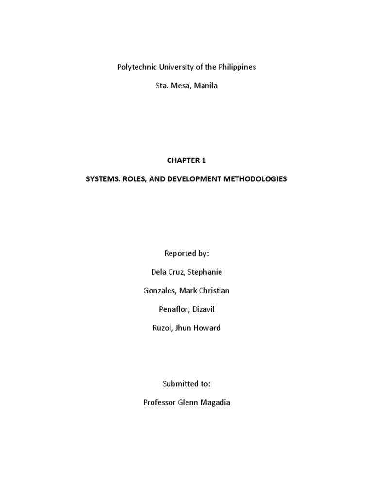 CHAPTER 1-Systems, Roles and Development Methodologies | PDF | Intelligence Analysis ...