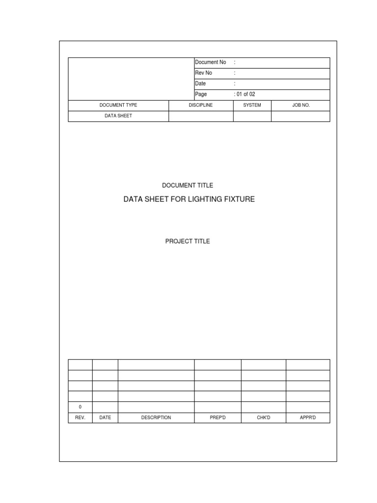 Data Sheet For Lighting Fixture | PDF