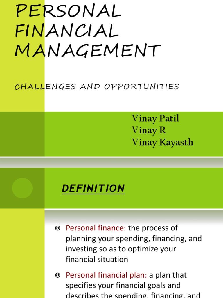 Personal Financial Management Challenges and Opportunities | PDF ...