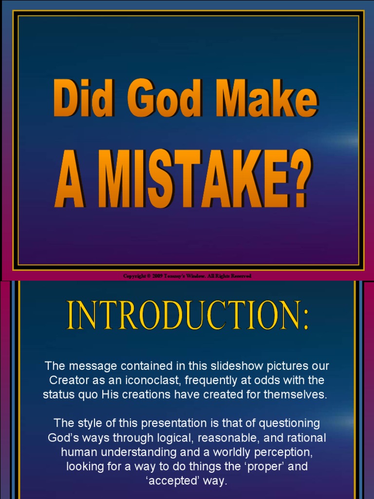 Did God Make A Mistake | PDF