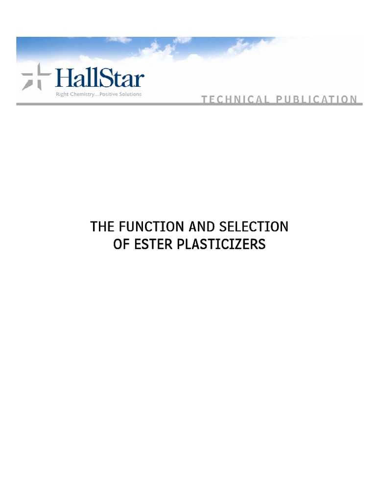 The Function-Selection Ester Plasticizers | PDF | Polymers | Ester