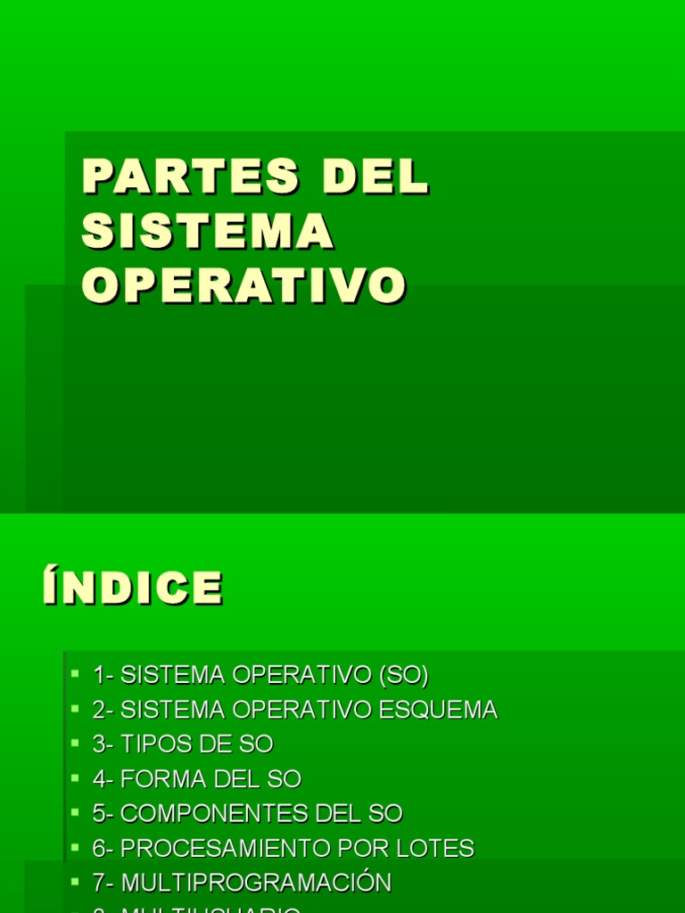 Partes Del Sistema Operativo | Descargar gratis PDF | Kernel (sistema ...