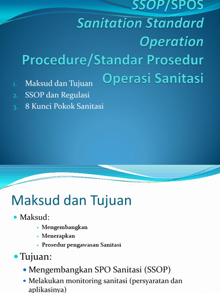 SSOP | PDF | Kesehatan Holistik