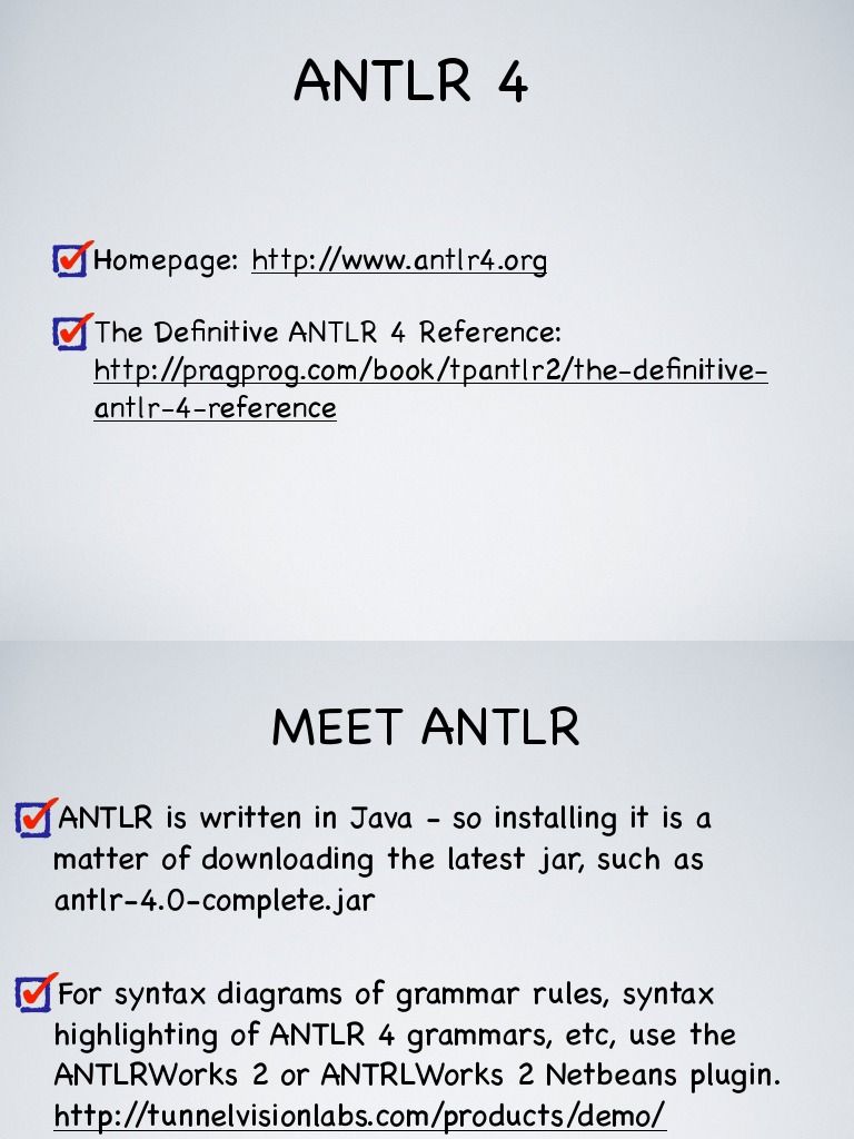 ANTLR 4: A Guide for Developers | PDF | Parsing | Areas Of Computer Science