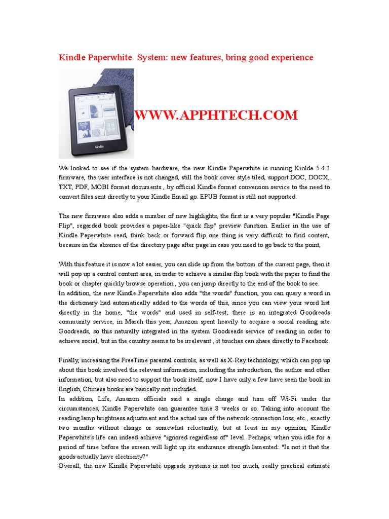 Kindle Paperwhite New Features | PDF | Amazon Kindle | Communication