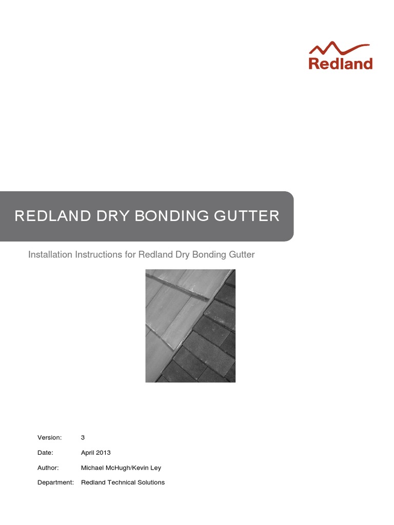 Redland Bonding Gutter Installation Instructions 3 | PDF | Roof | Tile