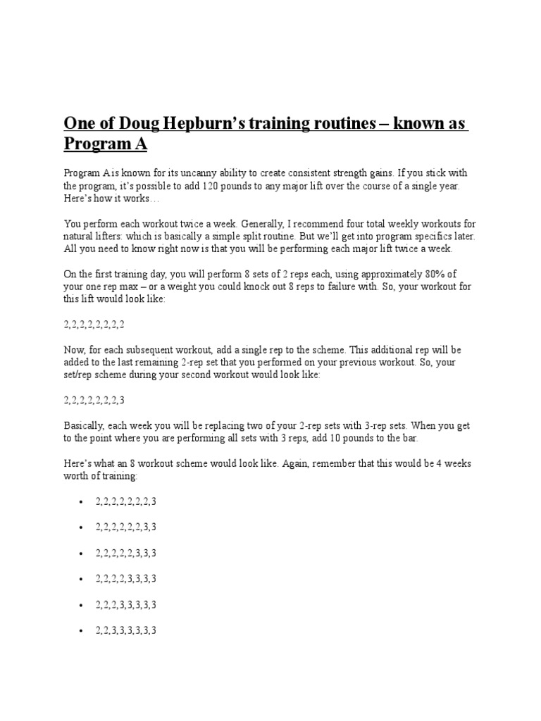 Doug Hepburn - Program A Excellent Program | PDF | Determinants Of ...