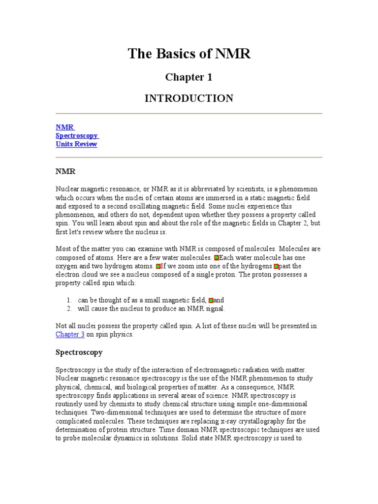 The Basics of NMR | PDF | Nuclear Magnetic Resonance Spectroscopy ...