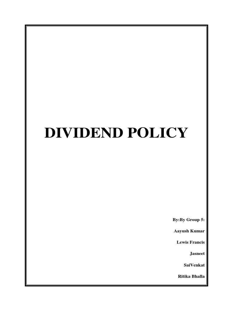 Dividend Policy | PDF | Dividend | Stocks
