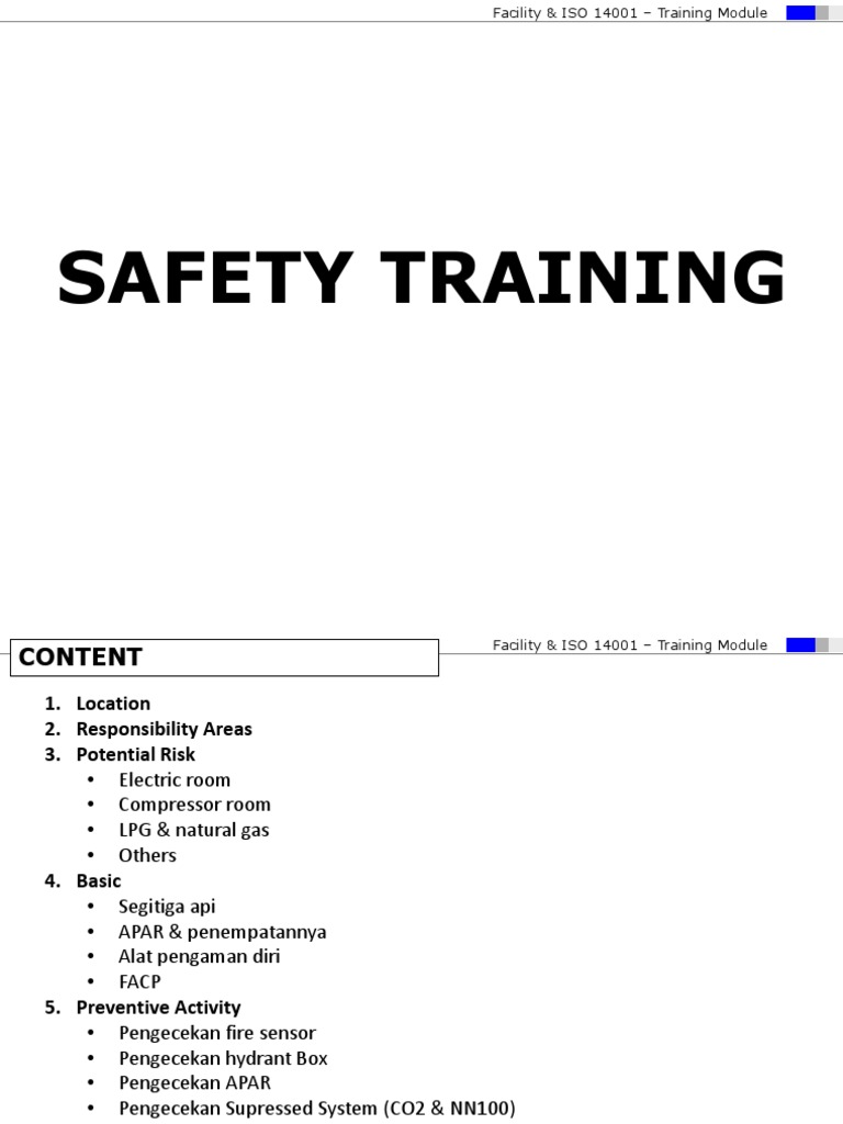 Safety Training | PDF | Teknologi & Rekayasa
