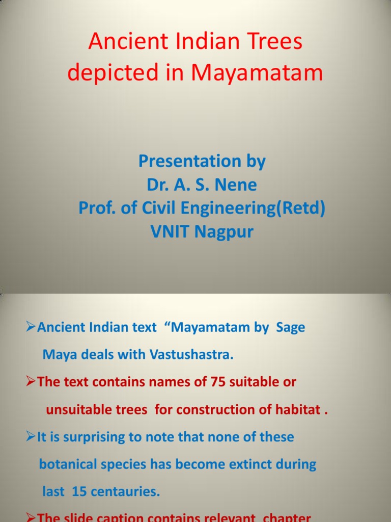 TAncAncient Indian Trees Depicted in Mayamatamrees Depicted in ...