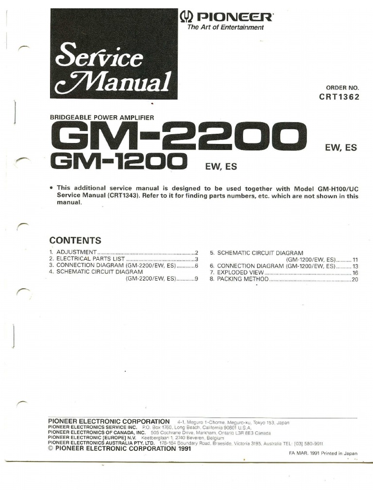 Pioneer gm-1200 gm-2200 | PDF