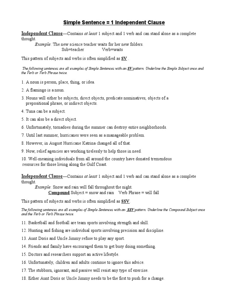 10 Simple Sentences | PDF | Subject (Grammar) | Object (Grammar)