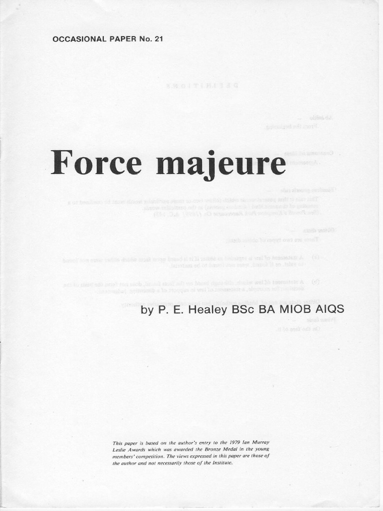 Force Majeure | PDF | Business Law | Common Law