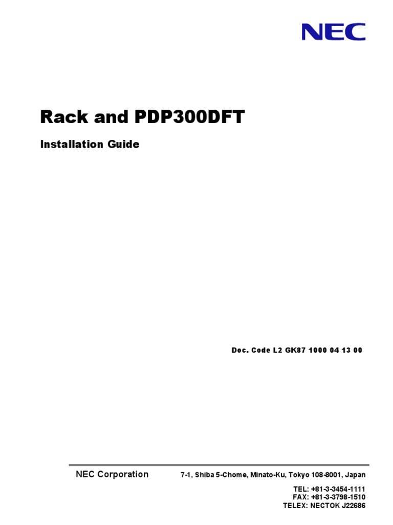 En Rack PDP300DFT Installation V1.3 | PDF | Power Supply | Electrical ...