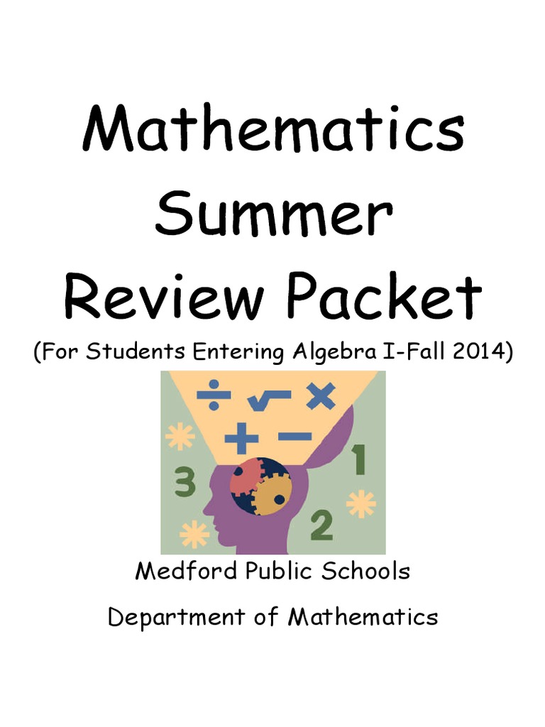 Algebra 1 Summer Skills Packet | PDF | Multiplication | Exponentiation