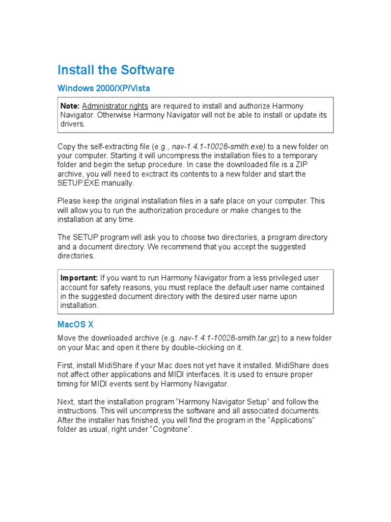 Install The Software: Windows 2000/XP/Vista | PDF | Installation ...