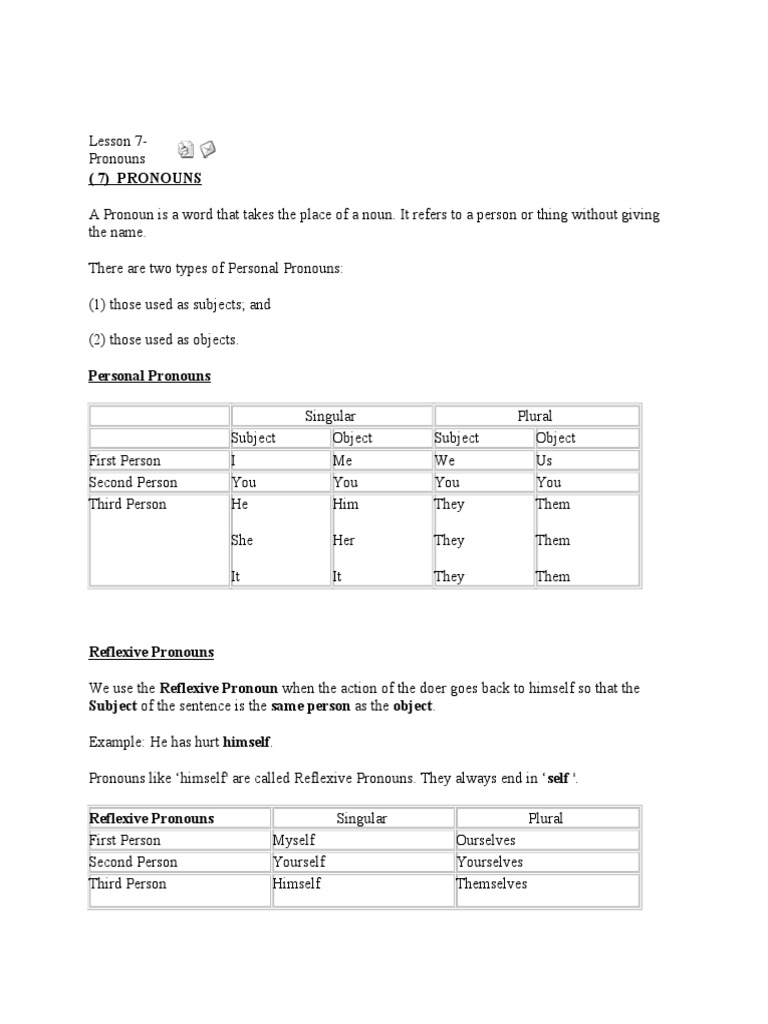 NOTE Pronouns | PDF | Pronoun | Grammatical Number