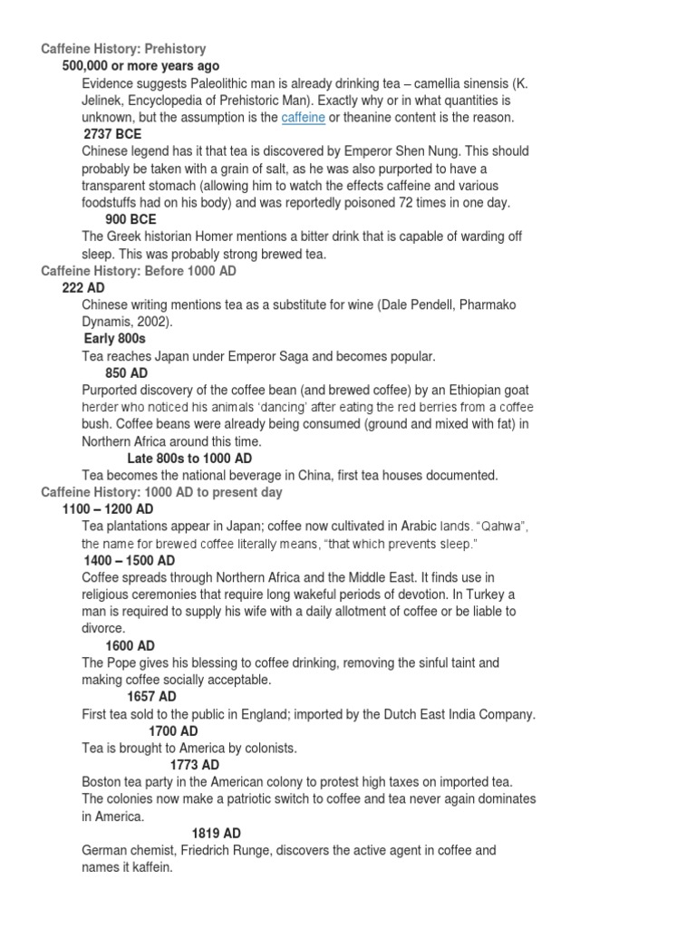 Caffeine History | PDF | Caffeine | Coffee