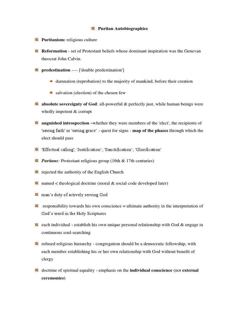 Puritan Autobiographies | PDF | Predestination | Puritans