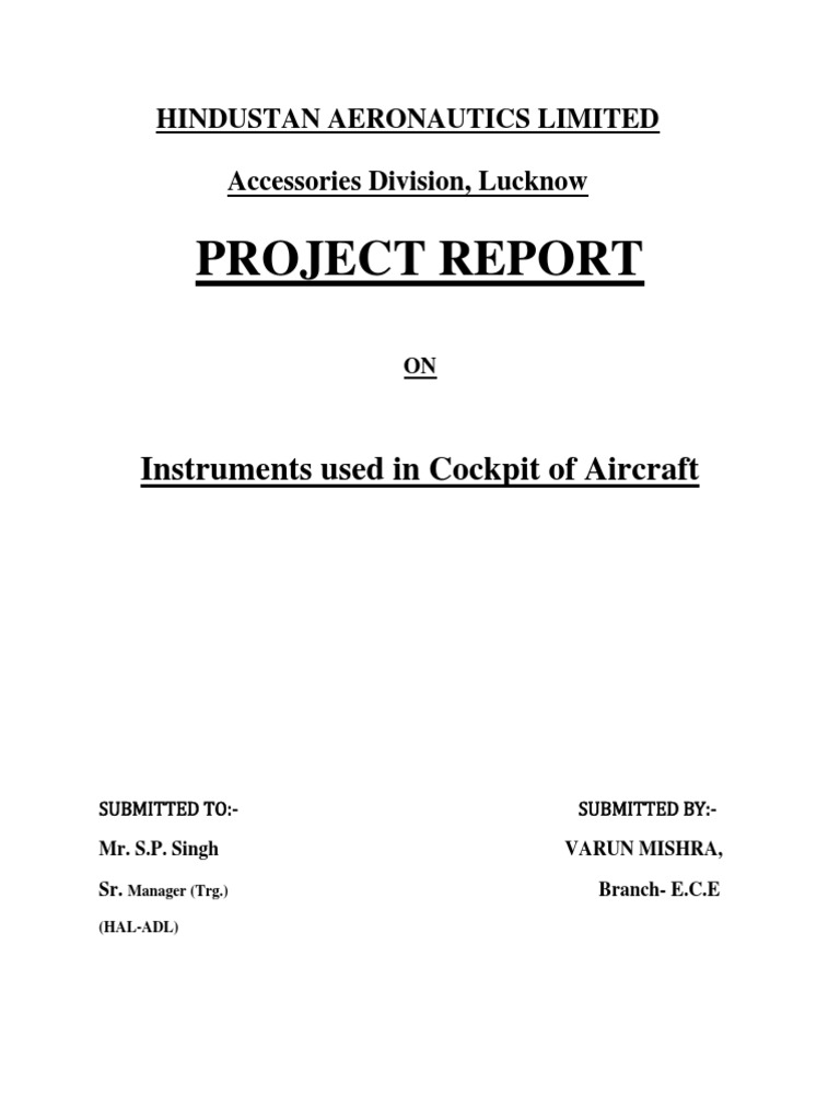 Training Report On Aircraft Instrument Systems | PDF | Aerospace ...