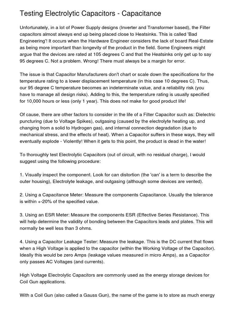 Coil Gun Design Considerations - Based On Capacitor Configuration, and ...