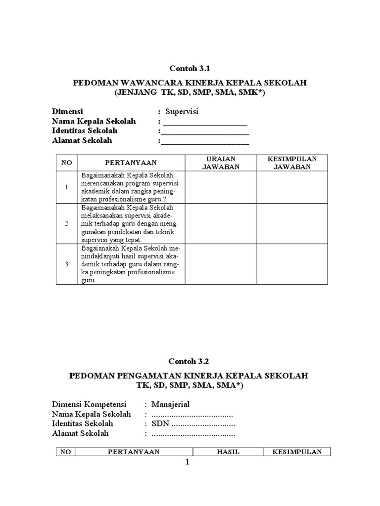 Contoh Instrumen Monev | PDF