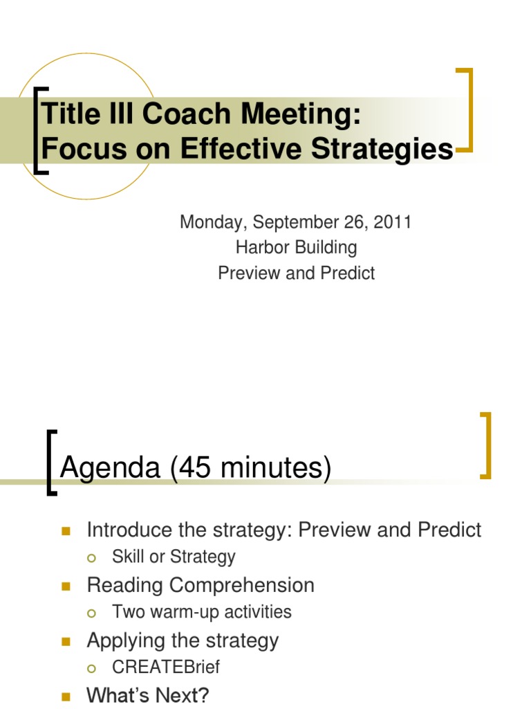 Preview and Predict | PDF | Reading Comprehension | Reading (Process)