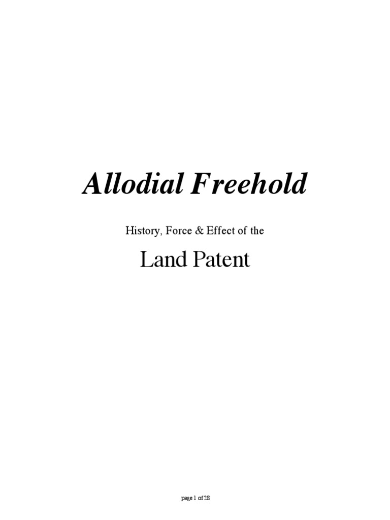 Allodial Freehold | PDF | Fee Simple | Magna Carta