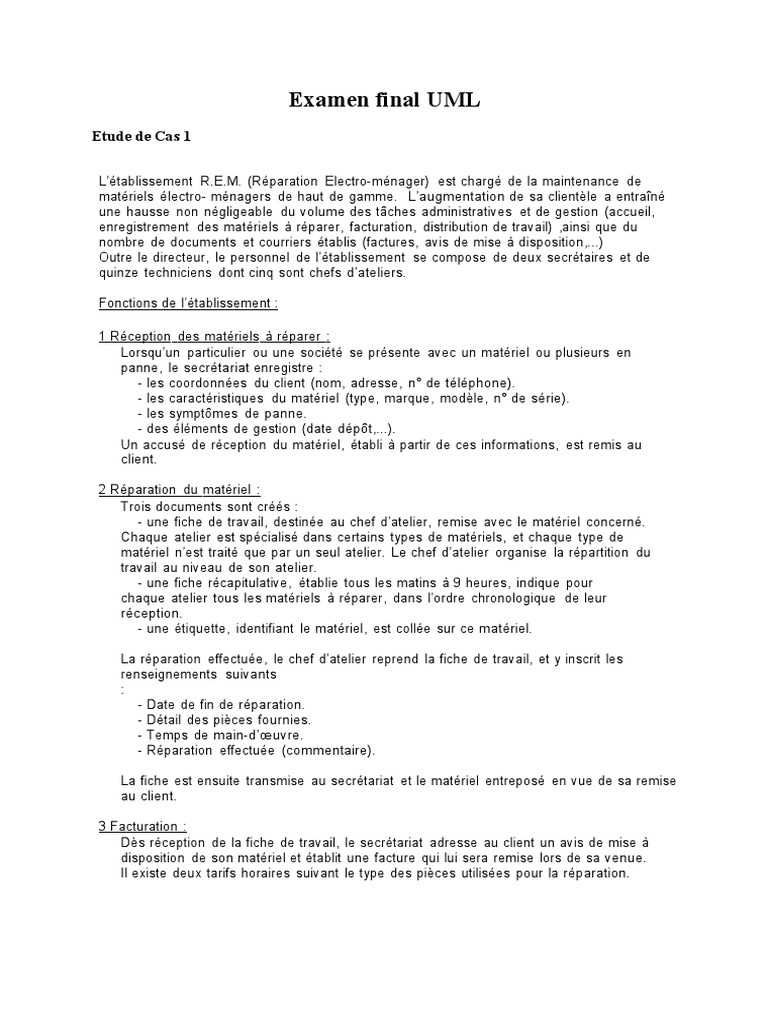 Examen Final UML | PDF