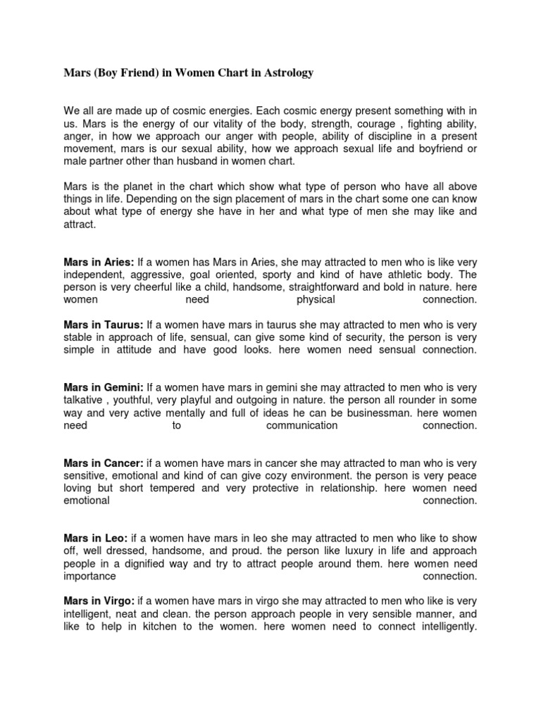 Mars and Bodyfriend | PDF | Planets In Astrology | Planets