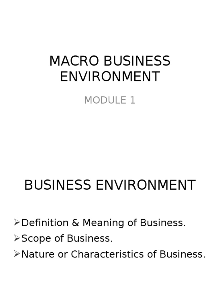 Macro Business Environment | PDF
