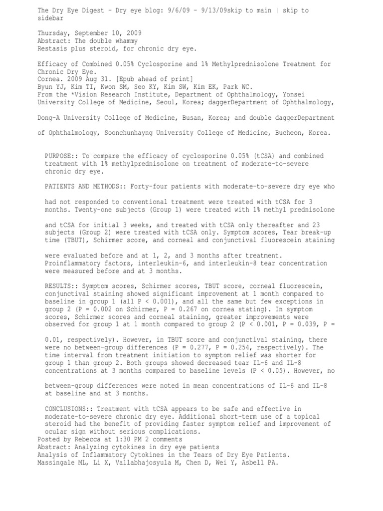 The Dry Eye Digest | PDF | Contact Lens | Clinical Trial