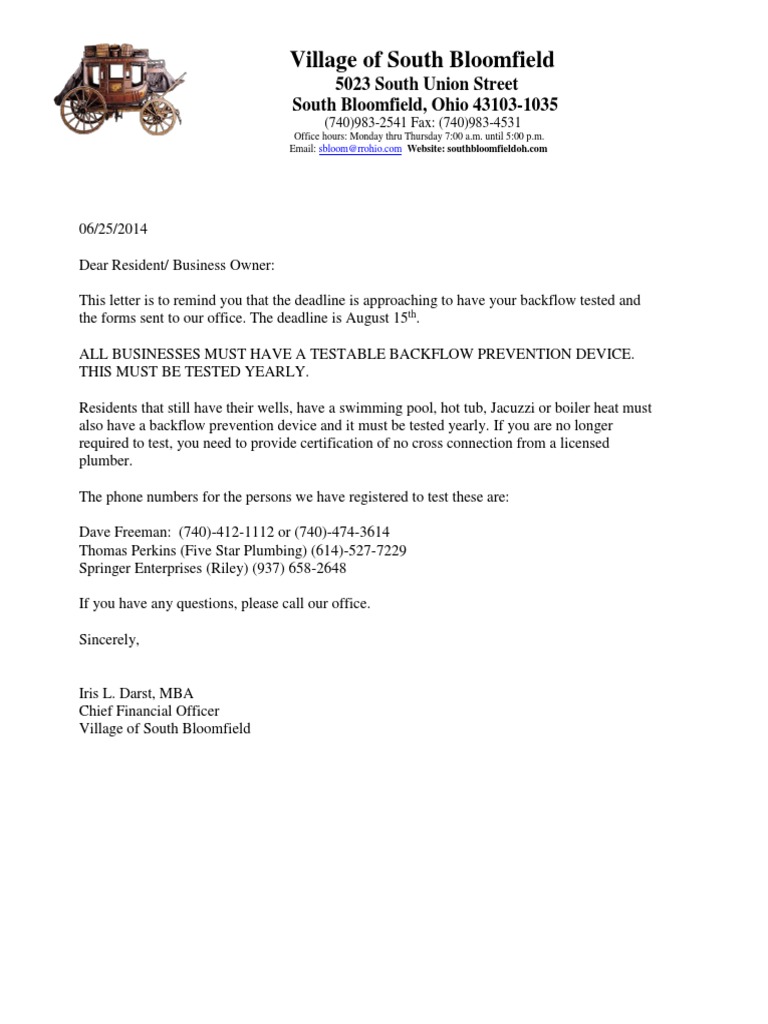 Backflow Notice | PDF