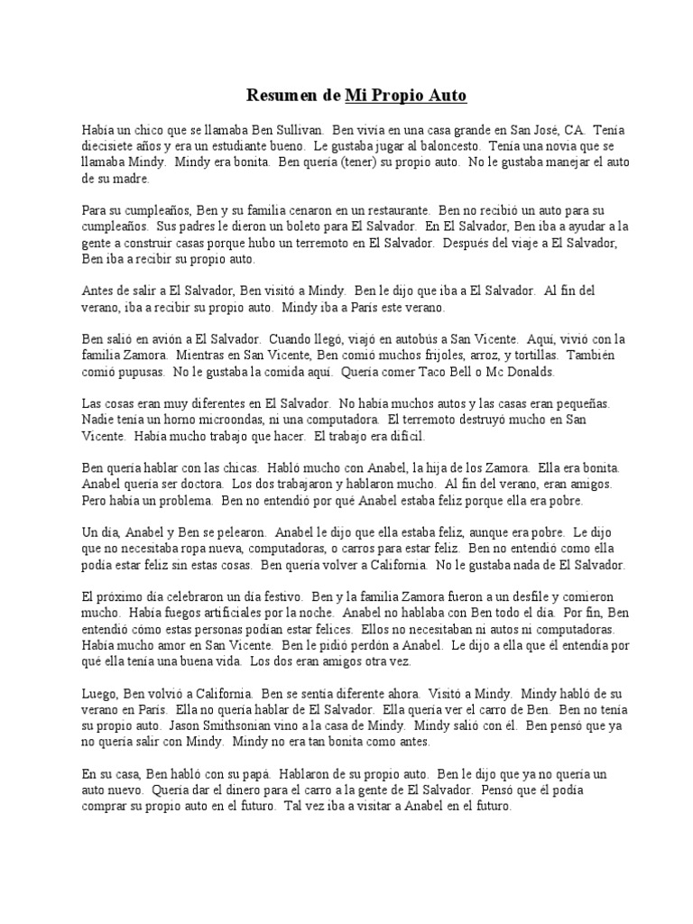 Mi Propio Auto Summary | PDF | Arte | Poesía